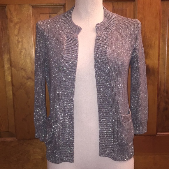 J. Crew | Sweaters | Jcrew Silver Metallic Cardigan Xs | Poshmark